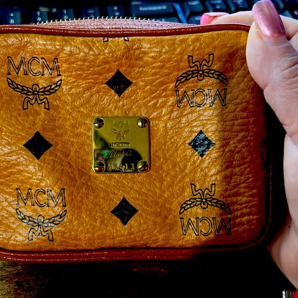 MCM | Bags | Low Start Authentic Mcm Brown Bag With Textured Design And ...
